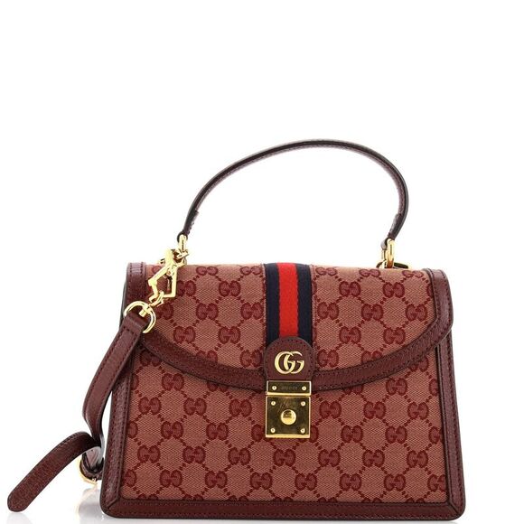 Gucci | Bags | Gucci Ophidia Flap Top Handle Bag Gg Coated Canvas Small ...
